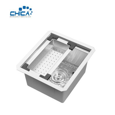 China Hot Sale Single Bowl Handmade House Kitchen Sinks Stainless Steel Kitchen Sinks With Filter Basket for sale