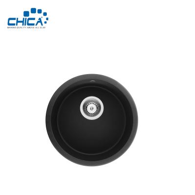 China Single Bowl Round Granite Kitchen Sink Granite Composite Kitchen For Hotel for sale