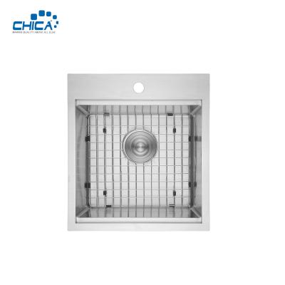 China SUS201 304 Stainless Steel Kitchen Sinks Handmade House Kitchen Sinks With Bottom Grid for sale