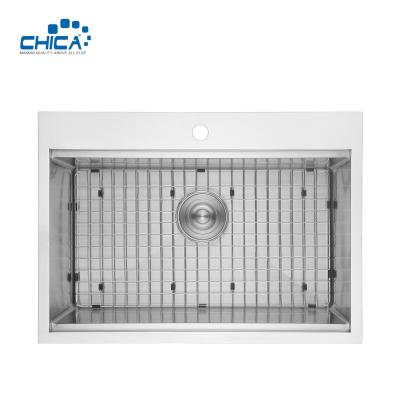 China Can Be Customize SUS201 304 Stainless Steel Kitchen Sinks Handmade House Kitchen Sinks With Bottom Grid for sale