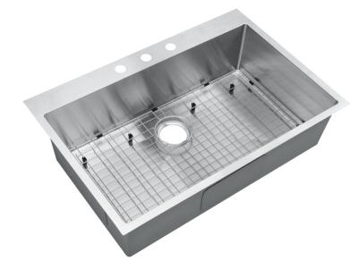 China Handmade House Single Bowl Kitchen Sinks Stainless Steel Kitchen Sinks With Bottom Grid for sale
