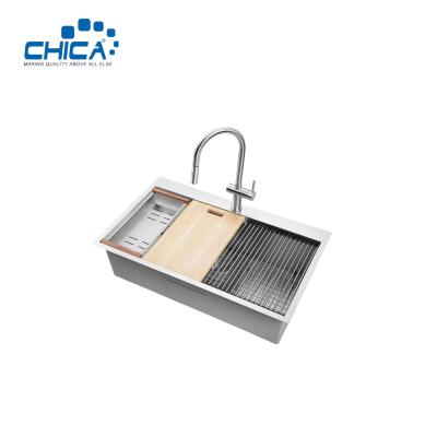 China 28x22x10cm Retangular SUS201 304 Stainless Steel Kitchen Sinks Handmade House Kitchen Sinks For House for sale