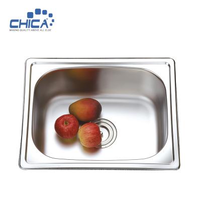 China Hot Sale SUS304 Stainless Steel Kitchen Sink Single Bowl Kitchen Sink For House for sale