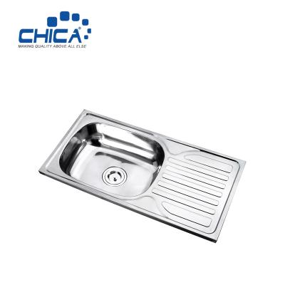 China Topmount Kitchen Sink With Wing Commercial Stainless Steel Kitchen Sink Press Kitchen Sink For Apartment for sale