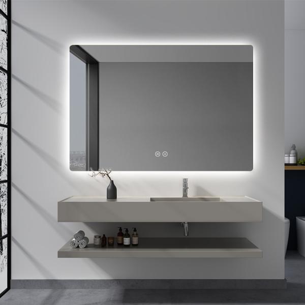 Quality Dimmable Wall Mouted Rectangular Bathroom Mirror With LED Light for sale