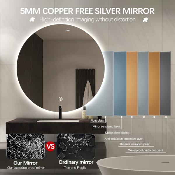 Quality OEM ODM Custom LED Bathroom Mirror , LED Bathroom Touch Screen Mirror for sale