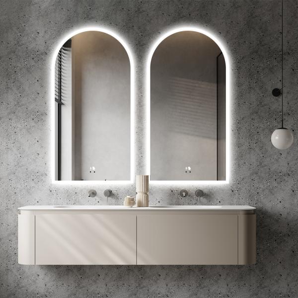 Quality Customized Wall Mounted Arch Bathroom Mirror With LED Lighting for sale