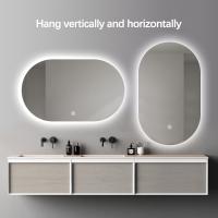 China Arched LED Backlit Bathroom Mirror with Defogger 60x80cm Smart Touch Switch for sale