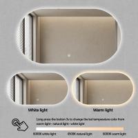 China Arched LED Backlit Bathroom Mirror with Defogger 60x80cm Smart Touch Switch for sale