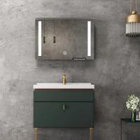 Quality Hotel Frosted Edge Design 3 Color Change LED Anti Fog Bathroom Mirror for sale