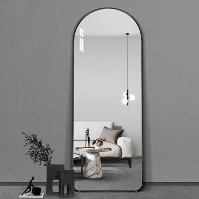 China LED Lighted Salon Mirror Full Length Metal Frame Bathroom Mirror Wall Mounted for sale