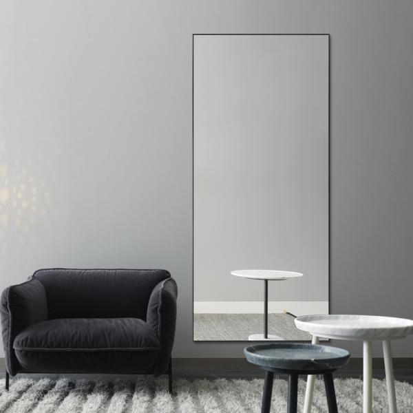 Quality 4mm Aluminum Frame Full Length Dressing Mirror Without Light Slim Bezel for sale