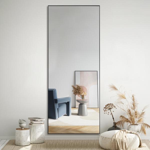 Quality 4mm Aluminum Frame Full Length Dressing Mirror Without Light Slim Bezel for sale
