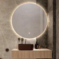 China Copper Free Silver Round Bathroom Mirror 24-47 Inch with LED Light and Smart Functions for sale