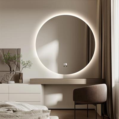 China Copper Free Silver Round Bathroom Mirror Wall Mounted Customized for sale
