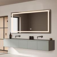 Quality Perimeter Satin LED Border Mirror , Rectangle / Square LED Illuminated Bathroom for sale