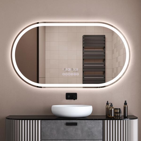 Quality Smart Modern Frameless LED Bathroom Mirror Explosion Proof LED Arch Mirror for sale