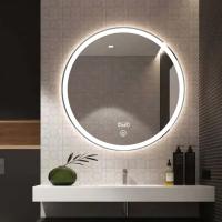 Quality Silver Waterproof Bathroom Mirror Wall Mounted 5mm Frosted Edge Bathroom Mirror for sale