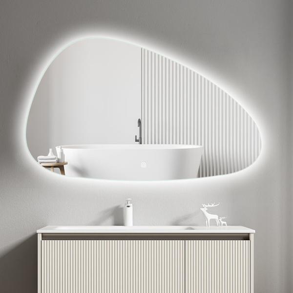 Quality Custom Irregular Bathroom Mirror Anti Fog IP66 LED Lighted Bathroom Vanity Mirror for sale