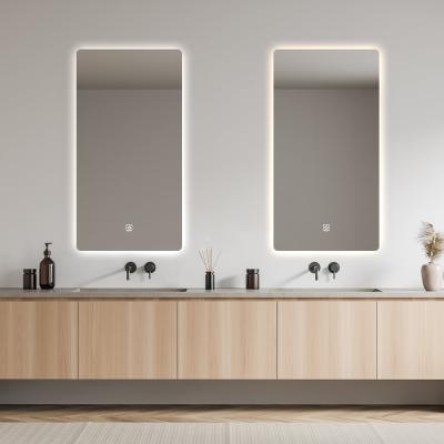 China Dimmable Backlit LED Bathroom Vanity Mirror Wall Mounted Bathroom Mirror With Light for sale