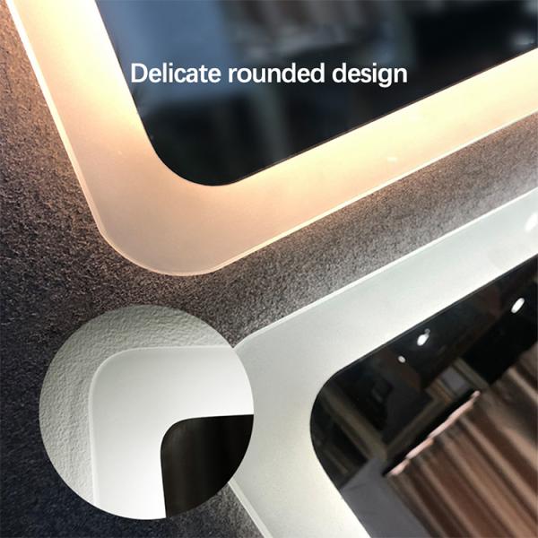 Quality Dimmable Bathroom Mirror Frameless Wall Defogger LED Mirror With Light Color for sale