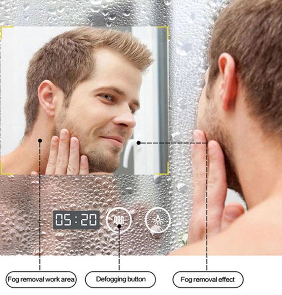 Quality Dimmable Bathroom Mirror Frameless Wall Defogger LED Mirror With Light Color for sale