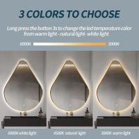Quality Teardrop LED Bathroom Mirror , LED Backlit Bathroom Vanity Mirror Wall Mounted for sale