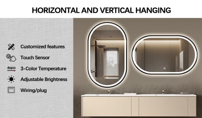 LED Illuminated Arch Bathroom Mirror installation example