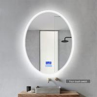 China Round Polished Edge LED Bathroom Mirror 60cm Smart Touch Sensor Dimming for sale
