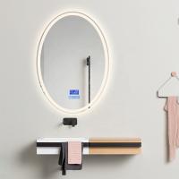 China Round Silver Bathroom Mirror with Front Light and Backlit Touch Screen 3000K 6000K for sale