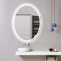 China Round Silver Bathroom Mirror with Front Light and Backlit Touch Screen 3000K 6000K for sale