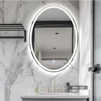 China Round Silver Bathroom Mirror with Front Light and Backlit Touch Screen 3000K 6000K for sale