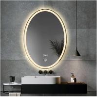 China Round Silver Bathroom Mirror with Front Light and Backlit Touch Screen 3000K 6000K for sale