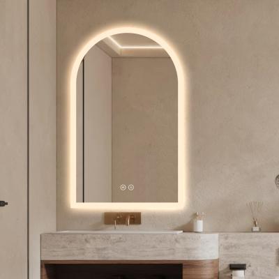 China Shatterproof Arch Bathroom Mirror 20*31 Inch Beauty Salon Mirror With Lights for sale