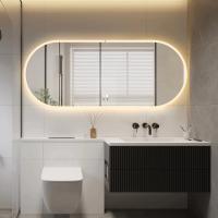 Quality Dimmable LED Arched Bathroom Mirror Waterproof Ip44 Color Temperature Adjustable for sale