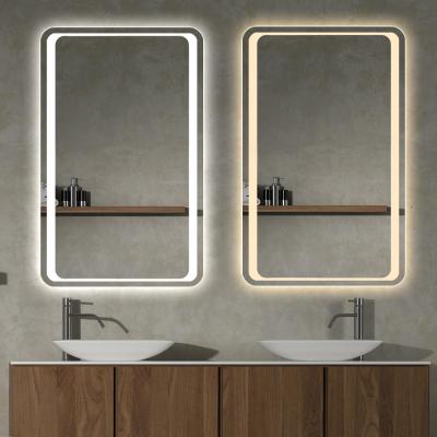 China Hardwired Bathroom Mirror With LED Light , Illuminated Lighted Bathroom Vanity Mirror for sale