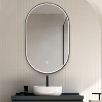 Quality Waterproof Ip44 Arch Bathroom Mirror Custom Size LED Mirror With Black / Gold for sale
