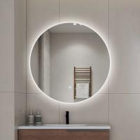 China Wall Mounted Round LED Bathroom Mirror IP44 60cm 70cm 80cm Acrylic Frame for sale