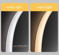 China Wall Mounted Round LED Bathroom Mirror IP44 60cm 70cm 80cm Acrylic Frame for sale