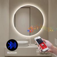 China Wall Mounted Round LED Bathroom Mirror IP44 60cm 70cm 80cm Acrylic Frame for sale