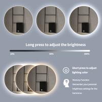 China Wall Mounted Round LED Bathroom Mirror IP44 60cm 70cm 80cm Acrylic Frame for sale