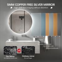 China Wall Mounted Round LED Bathroom Mirror IP44 60cm 70cm 80cm Acrylic Frame for sale