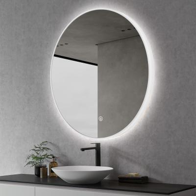China Wall Mounted Circular LED Bathroom Mirror IP44 With Acrylic Frame for sale