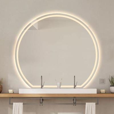 China Home Decor Half Round Bathroom Mirror Anti Fog Waterproof LED Makeup Vanity Mirror for sale