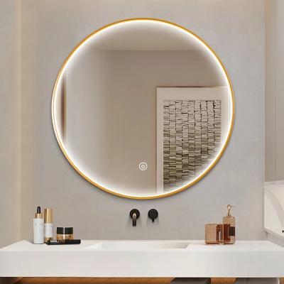 China Copper Free Silver LED Framed Mirror Shatter Proof LED Makeup Mirror For Wall Decoration for sale