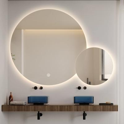 China Twin Circle Illuminated LED Backlight Bathroom Mirror IP44 For Hotel Villa Project for sale
