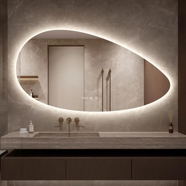 Quality Dimmable Irregular Shaped Bathroom Mirrors Waterproof 20*31inch 24*39inch 28*51inch for sale