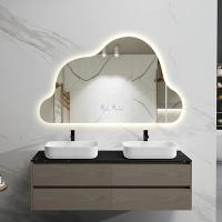 Quality Beauty Barber Salon Mirror With Led Lights Asymmetric Mirror Touch Screen for sale