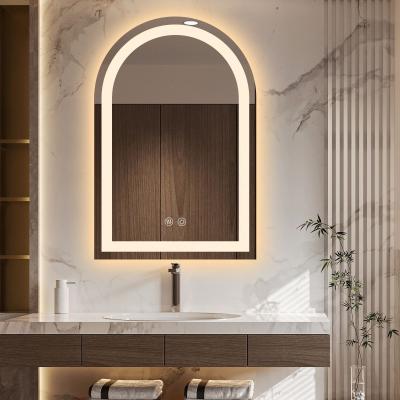 China LED Light Backlit Arch Bathroom Mirror , Asymmetrical LED Bathroom Mirror for sale