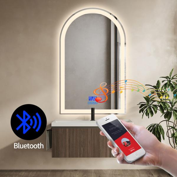 Quality LED Light Backlit Arch Bathroom Mirror , Asymmetrical LED Bathroom Mirror for sale